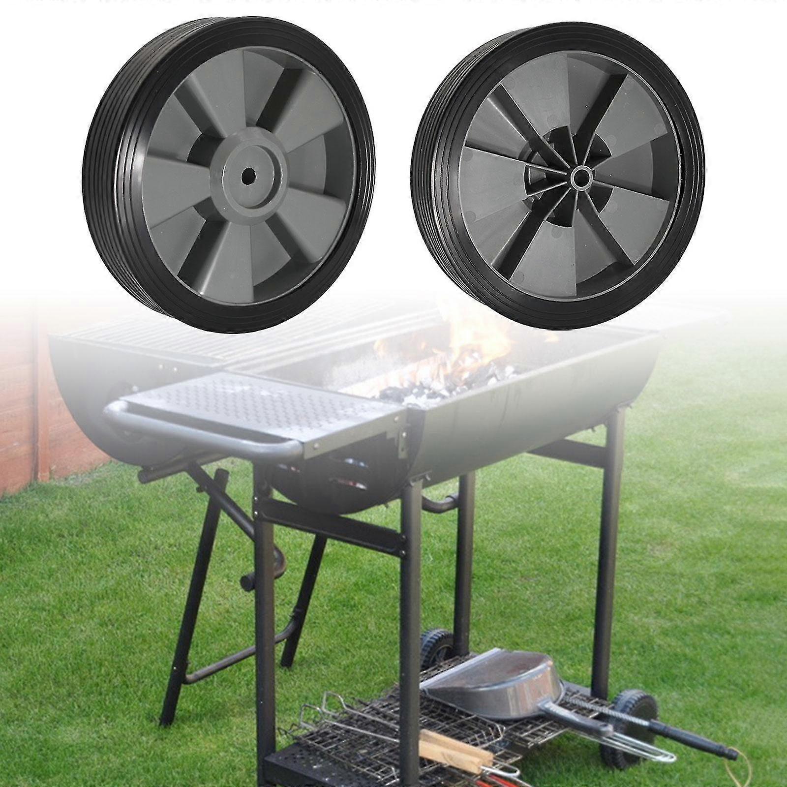 Wheelbarrow Wheel 2 Pack BBQ Grill Wheels Smooth Rolling Black 6 Inch ...