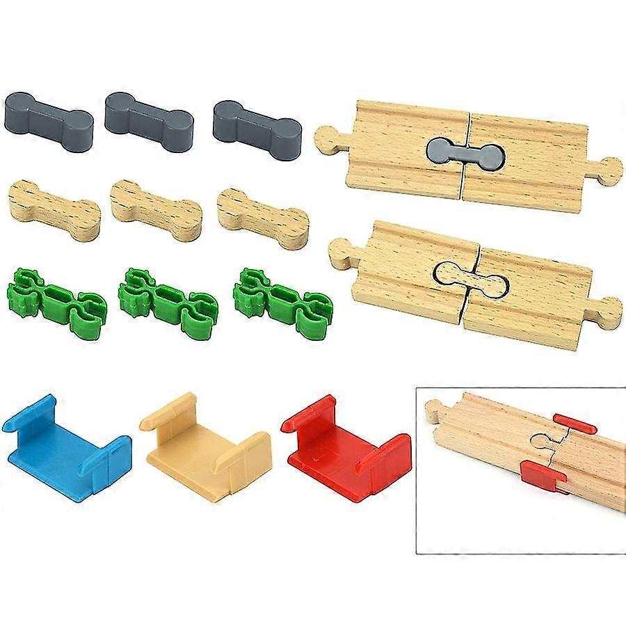 Wooden Railway Connect Fixer Train Track Set Accessories Connector Toys ...