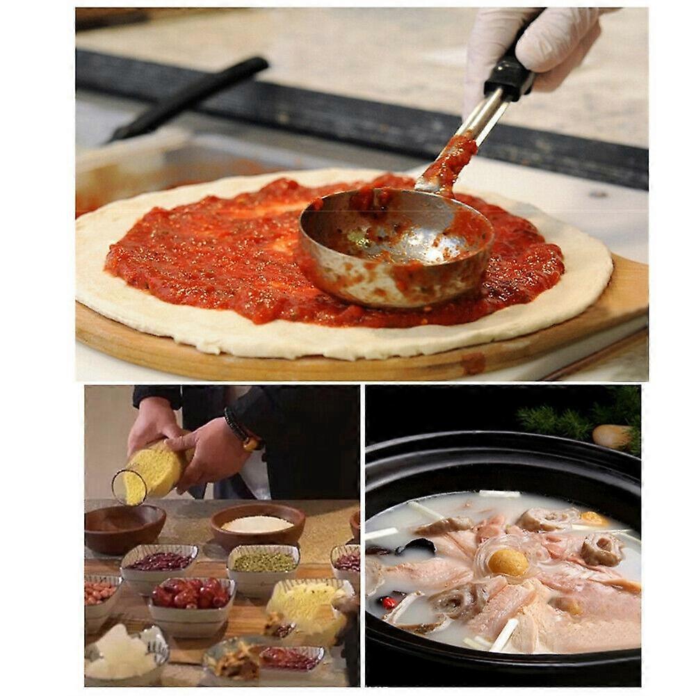 Pizza Spread Sauce Ladle Rubber Handle Flat Bottom Kitchen Cooking ...