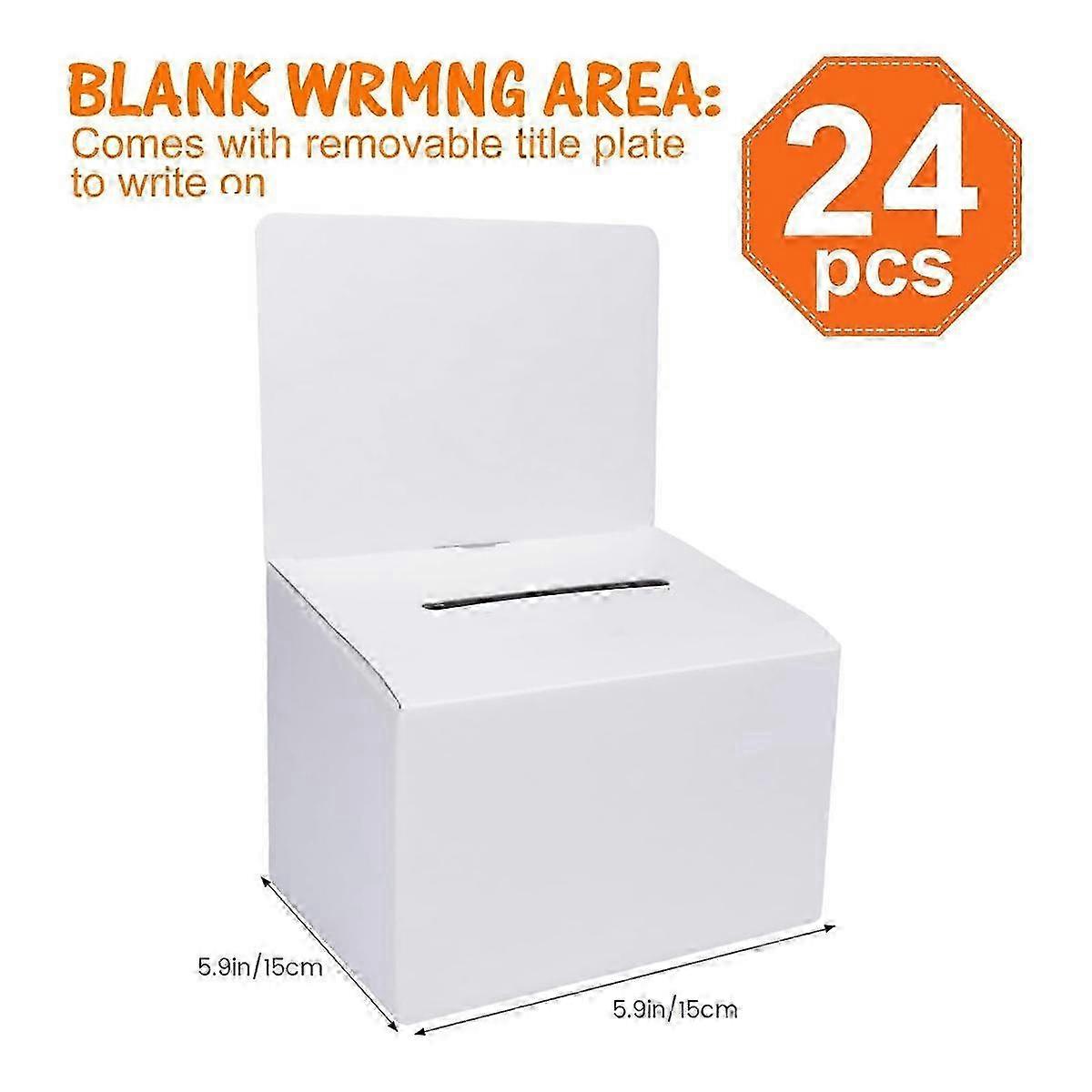 24 Pack Cardboard Ballot Box with Slot, Raffle Boxes 6x6Inch Cardboard ...