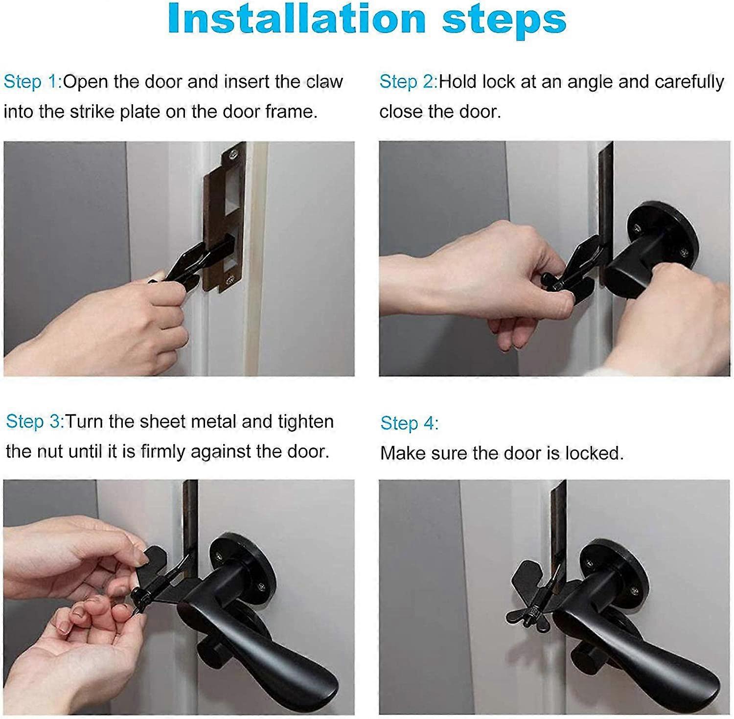 Interior Door Lock Bedroom Portable Door Lock Travel Lock, Anti-Theft ...