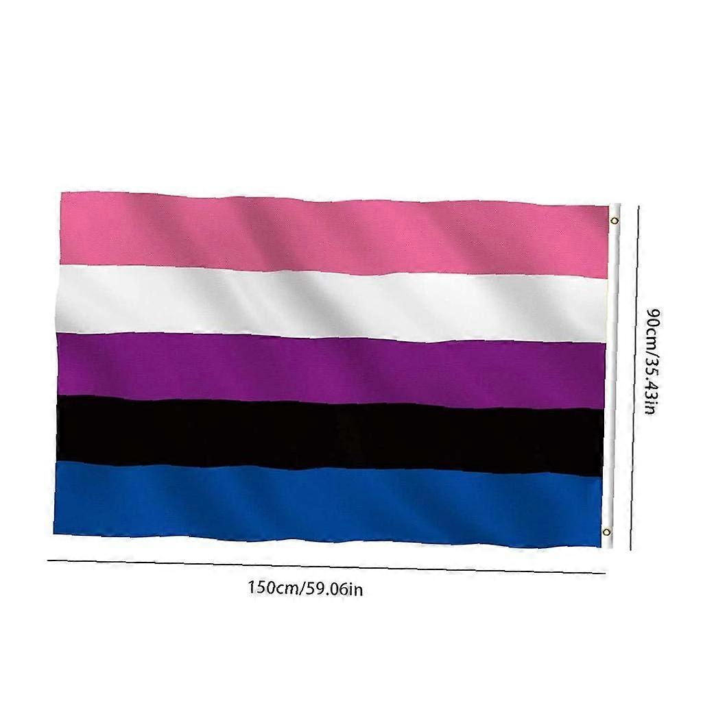 Flag Lesbian Gay Parade Rainbow Genderfluid Polyester Flag Pride Flags Garden Helper, 90X150CM ...