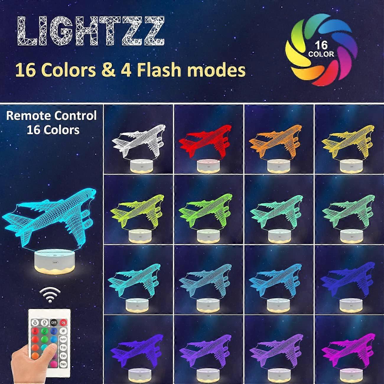 Aircraft Gifts, Aircraft 3D Night Light, 3D Illusion lamp with Remote ...