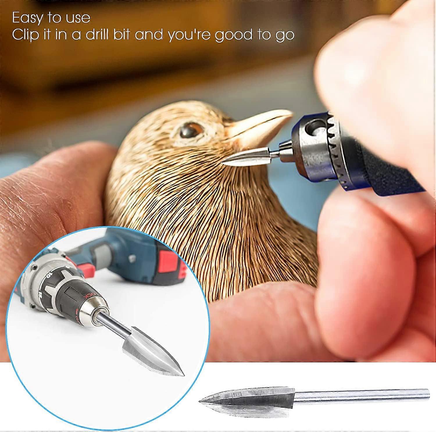 XHX Wood Carving Tools 5 Pieces Wood Carving and Engraving Drill Bit ...