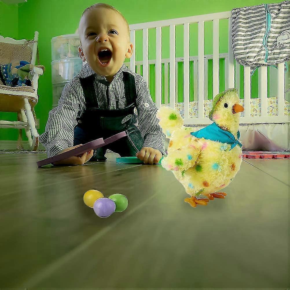 Plush Toys Laying Musical Chicken, Funny Easter Hen Laying Eggs ...