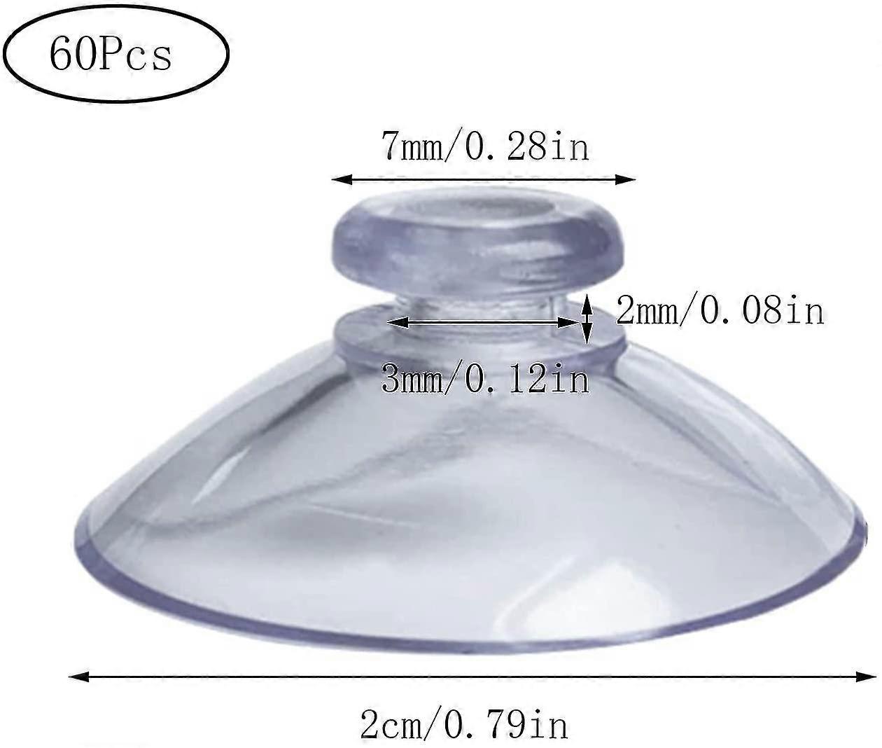 Auspicious-clear Suction Cup, 60 Pieces Clear Plastic Suction Cups ...