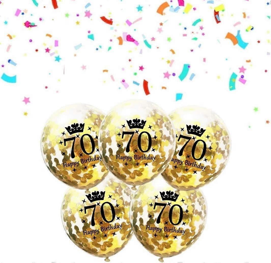 Number Balloons 70 Gold - 70th Birthday Decorations Balloons 12 Inch ...
