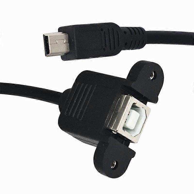 USB Type B USB-B Female with Panel Mount to Mini USB Plug Male Adapter ...