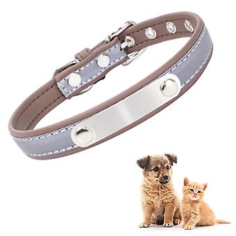 Hundhalsband med graverad namnskylt, anpassningsbart, mjukt läder, hundhalsband med individuell ...