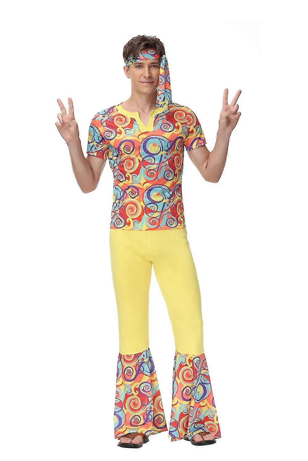 Retro 60s 70s Hippie Cosplay Carnival Halloween Costume For Men Women ...