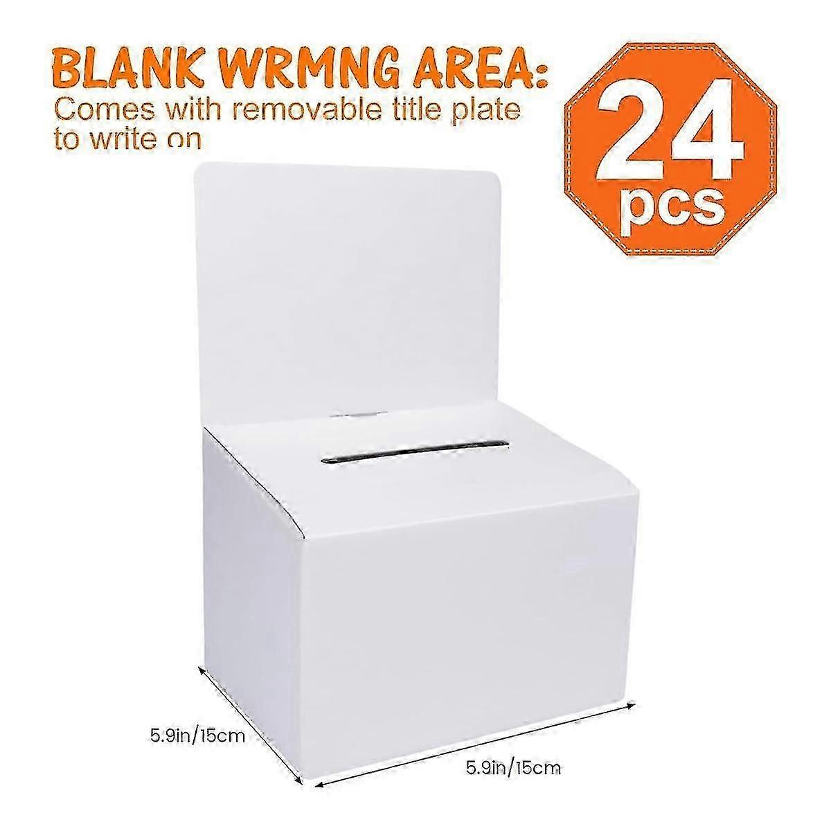 24 Pack Cardboard Ballot Box with Slot, Raffle Boxes 6x6Inch ...