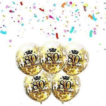 Number Balloons 80 Gold - 80th Birthday Decorations Balloons 12 Inch ...