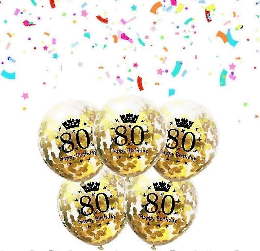 Number Balloons 80 Gold - 80th Birthday Decorations Balloons 12 Inch ...