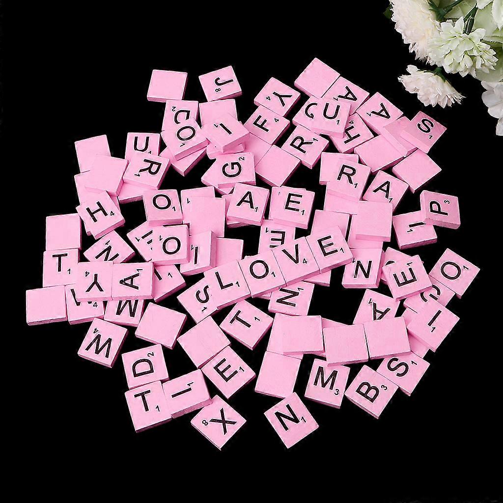 100Pcs Wooden Colourful Tiles Mix Letters Varnished Alphabet Deep ...