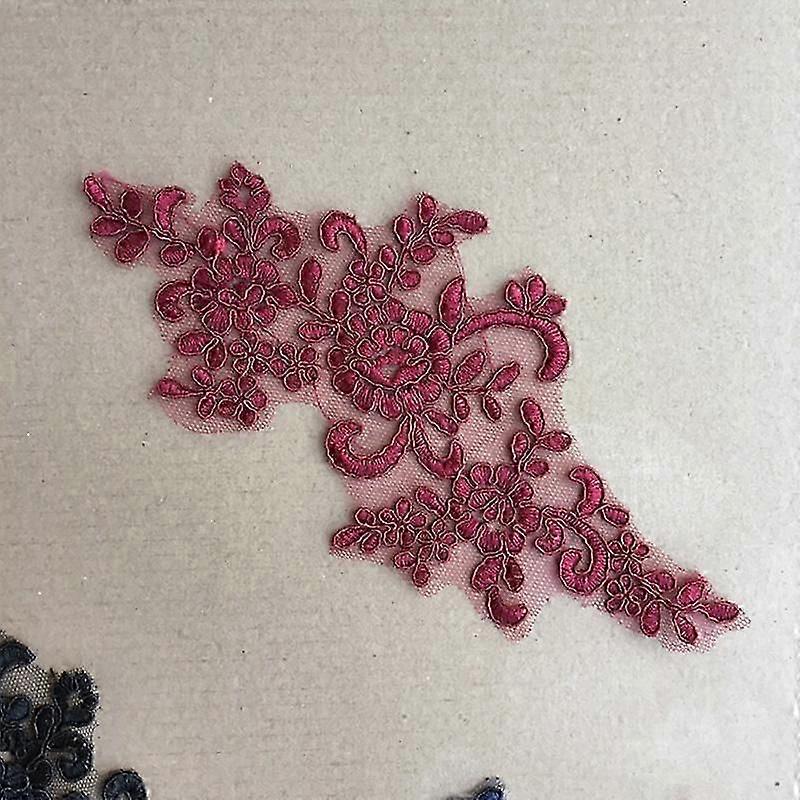 1Pair Dress Decoration Sewing Motif Lace Applique Diy Patches Flower ...