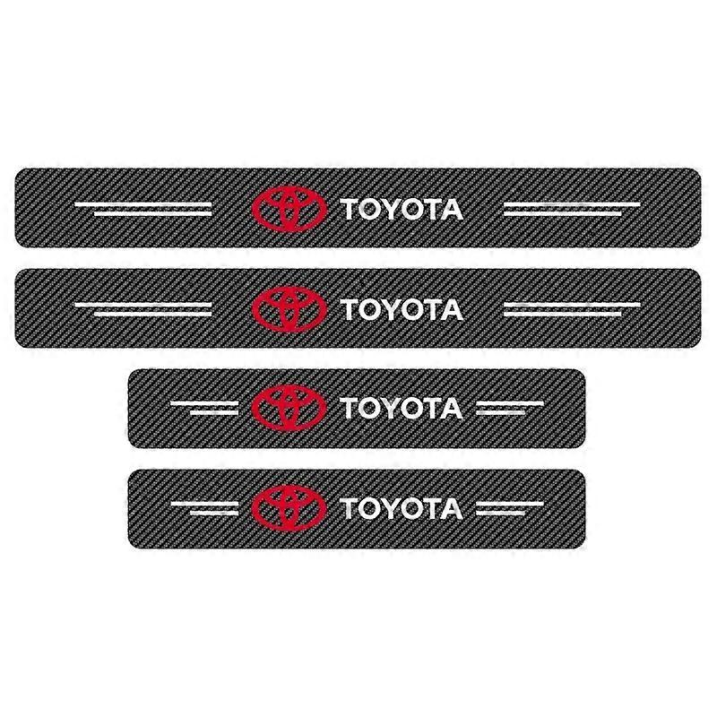 4PCS Carbon Fiber Car Sticker Auto Door Threshold Waterproof stickers ...