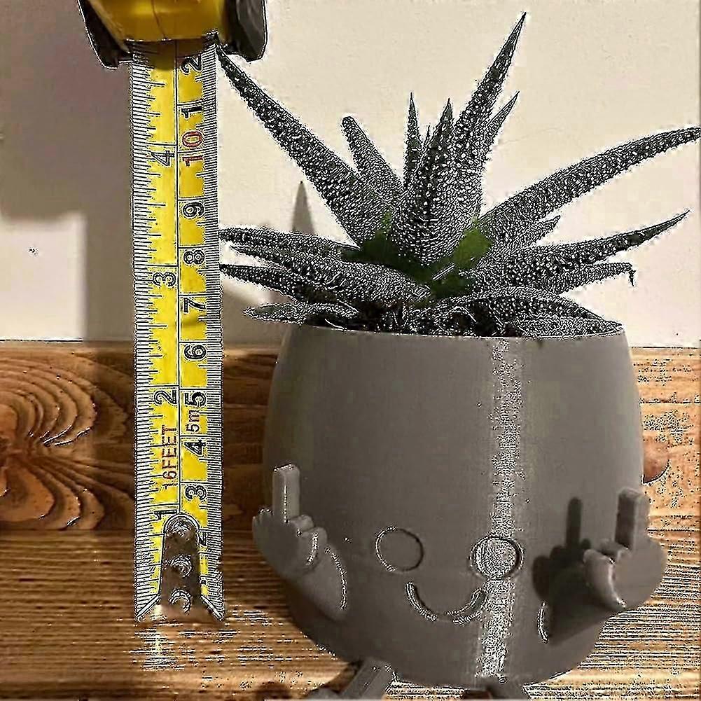 Smiling Plant Pot With Middle Fingers Up, Unique Cute Flower Pots For ...