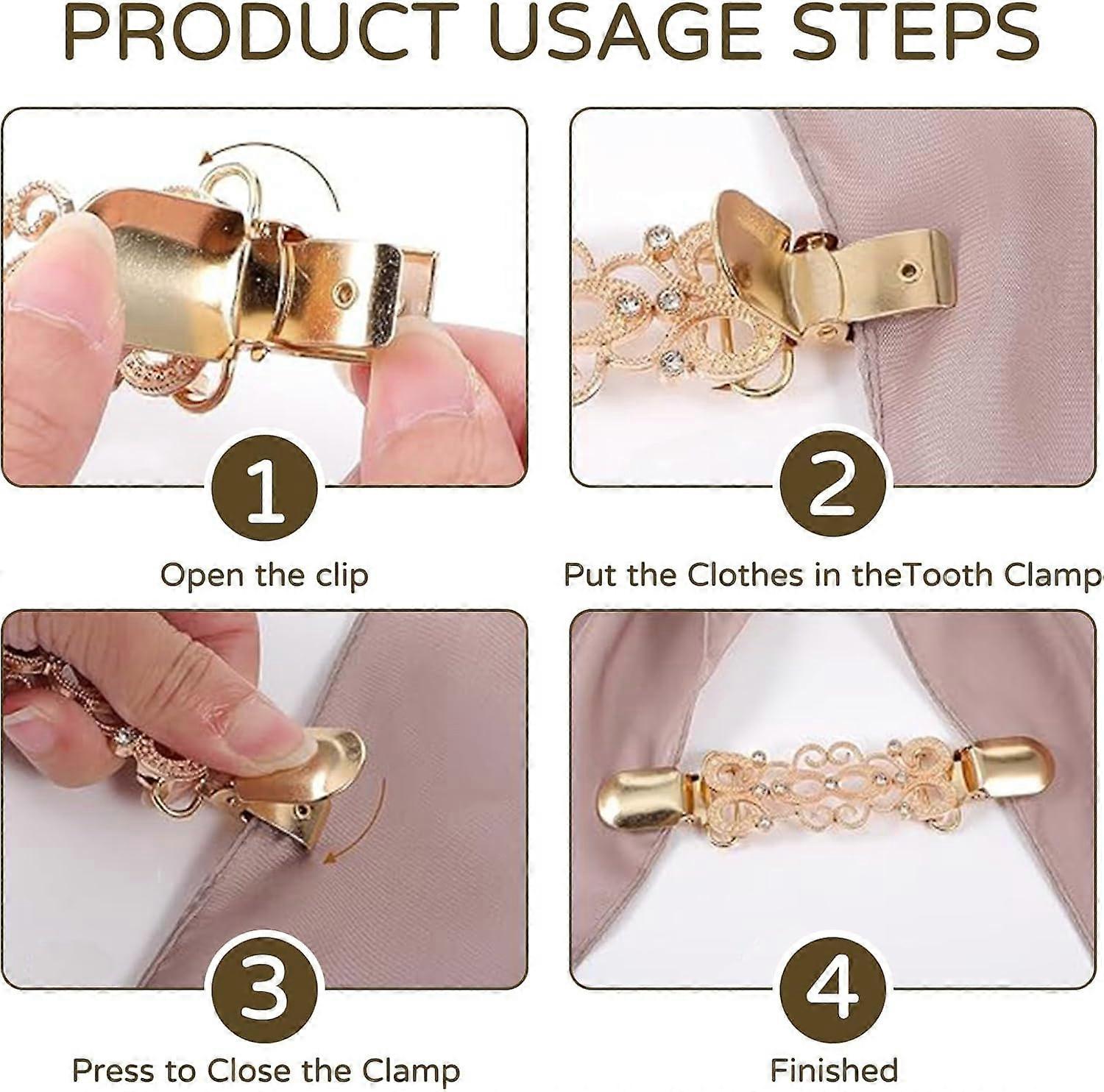 4 Pcs Adjustable Dress Cinch Clips Set, Retro Waist Cincher Clip for ...