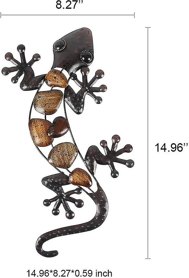 Metal Gecko Outdoor Wall Decor Lizard Garden Art Hanging Sculpture ...