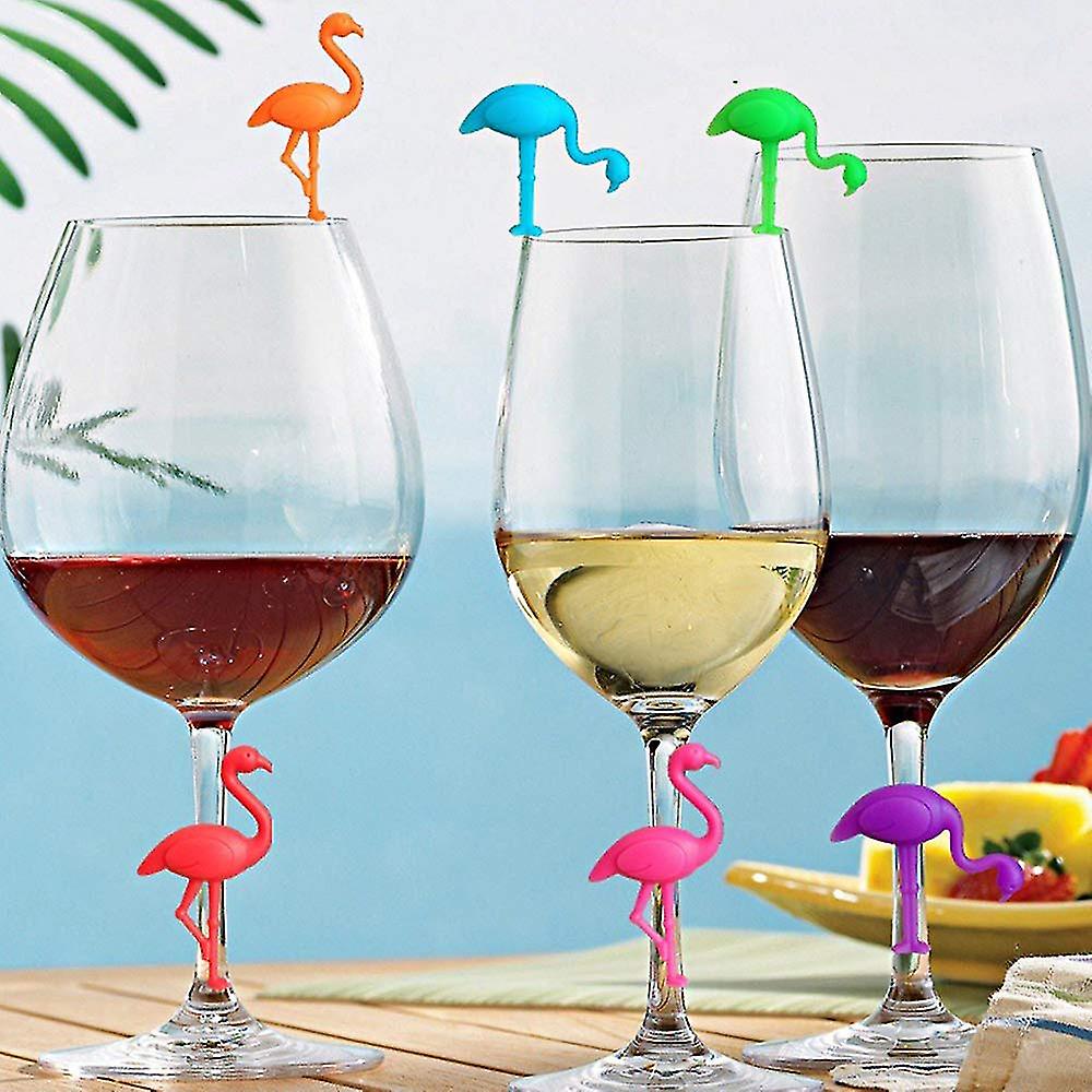 12pcs Silicone Glass Markers Party Wine Glass Marker Flamingo Wine ...