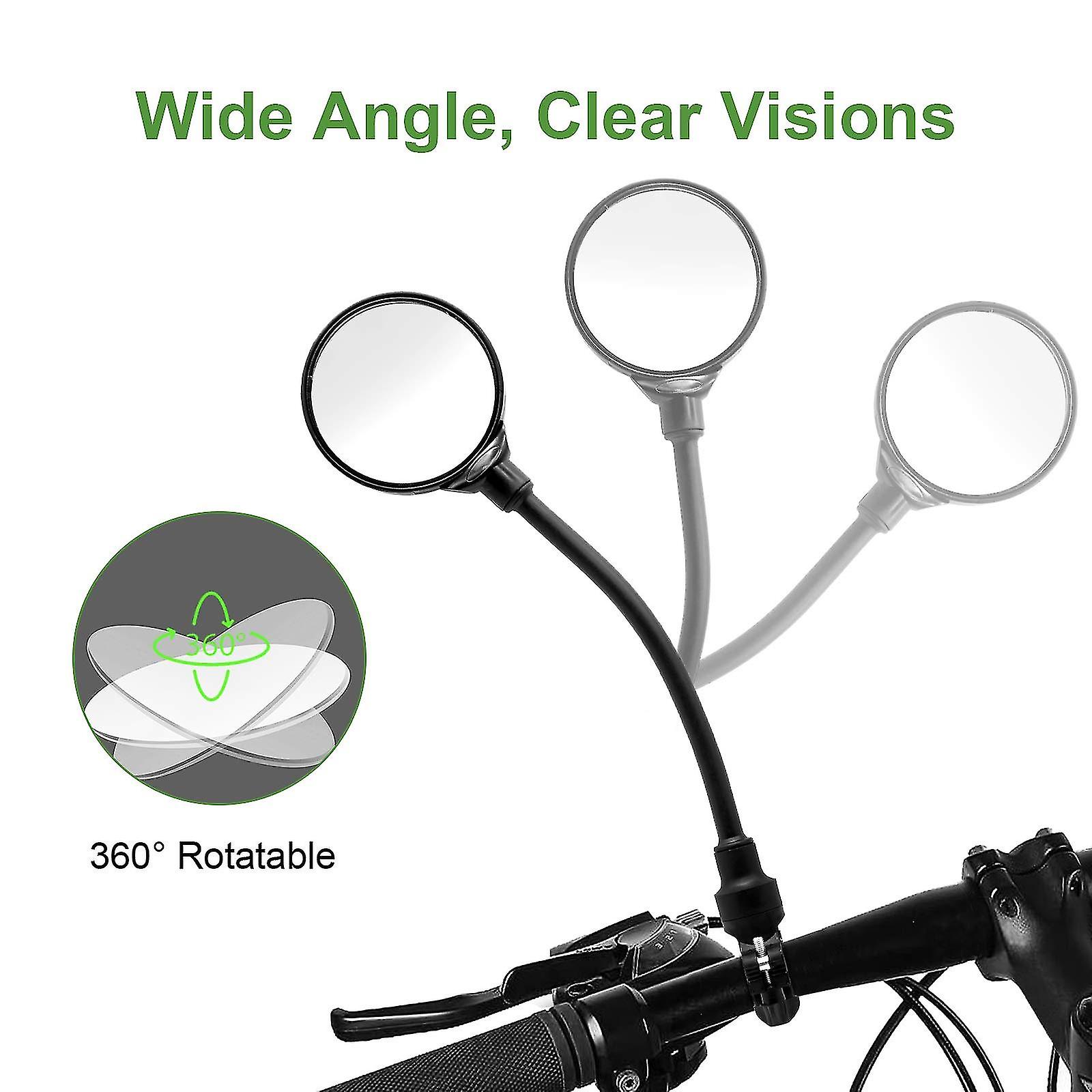 Bicycle Mirror For Handlebars - 2 Pieces Bicycle Wide-angle Rear-view ...