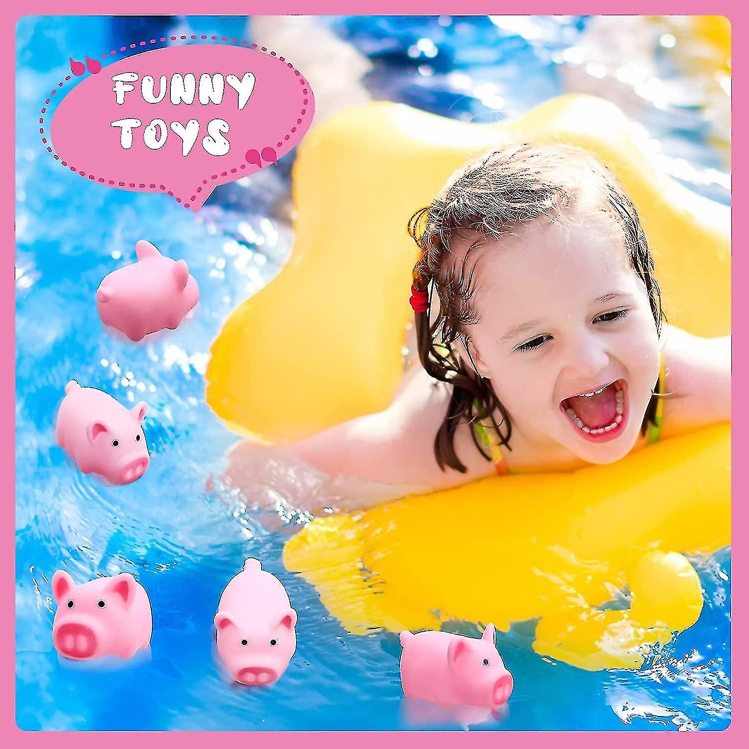 50 Pcs Rubber Pig Bath Toy Bulk Mini Pig Toys Piggy Bathtub Toys Float ...