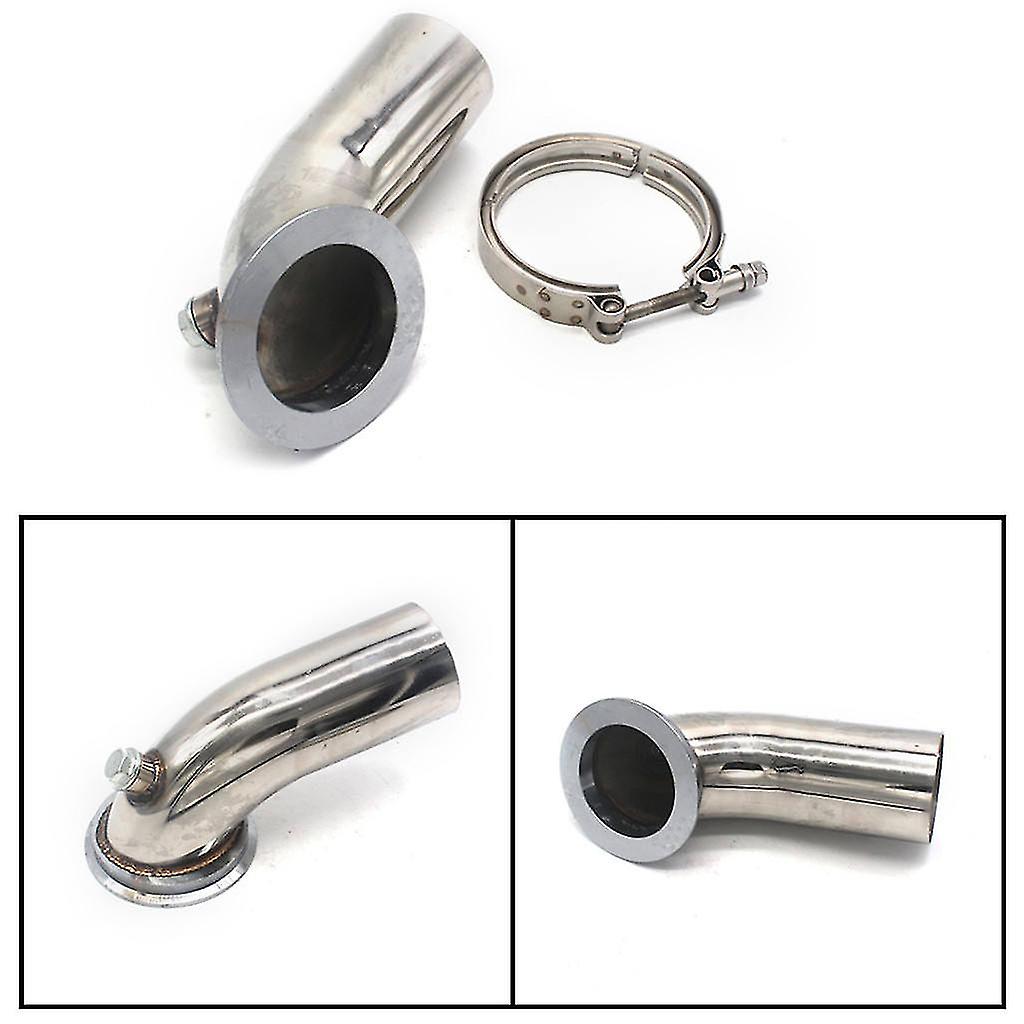 Stainless Turbo Exhaust Downpipe 90°+ Hx V-band Flange Clamp For 4.375 ...
