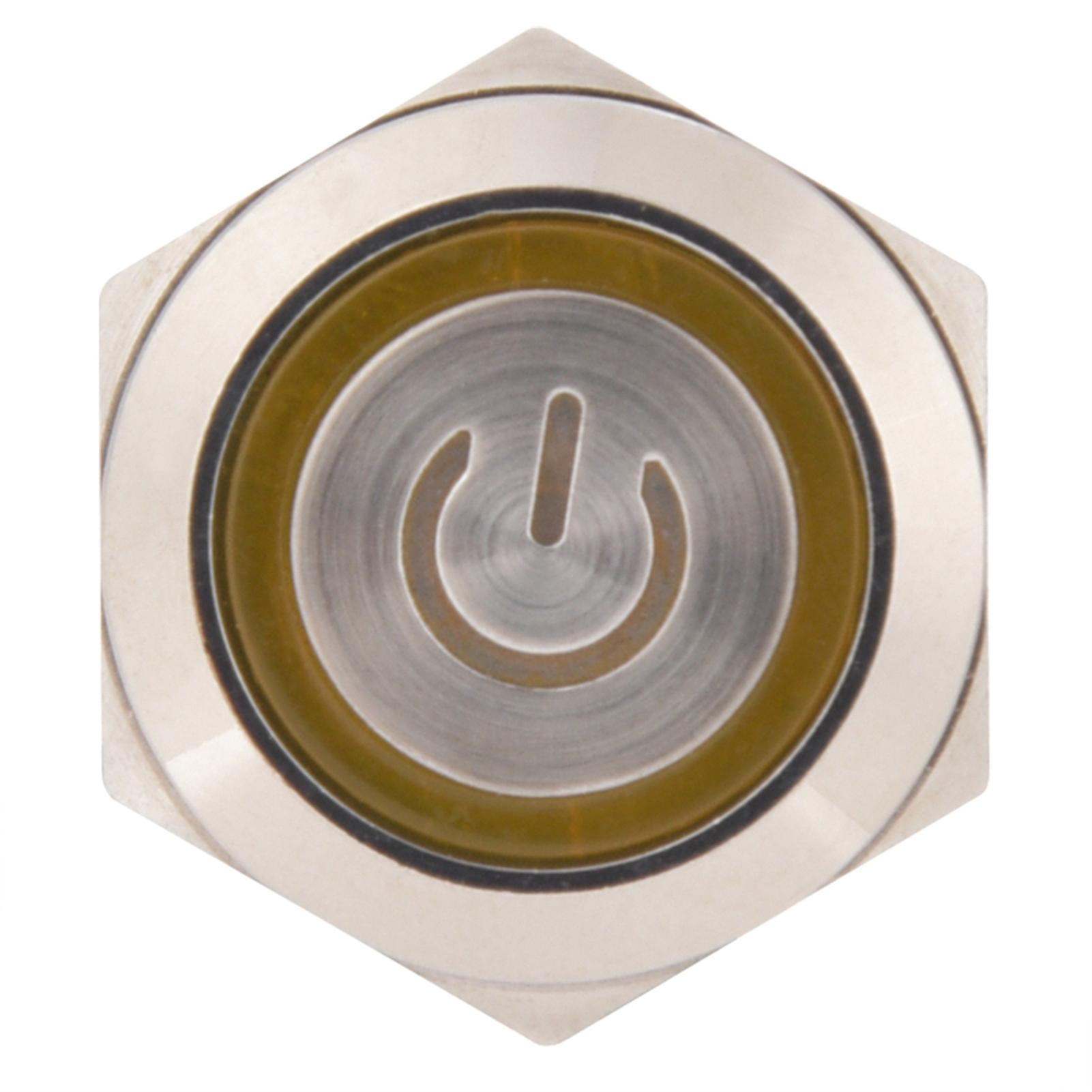 2Pcs Push Button Switch 4-Pin 19mm Round Flat Head Stainless Steel ...