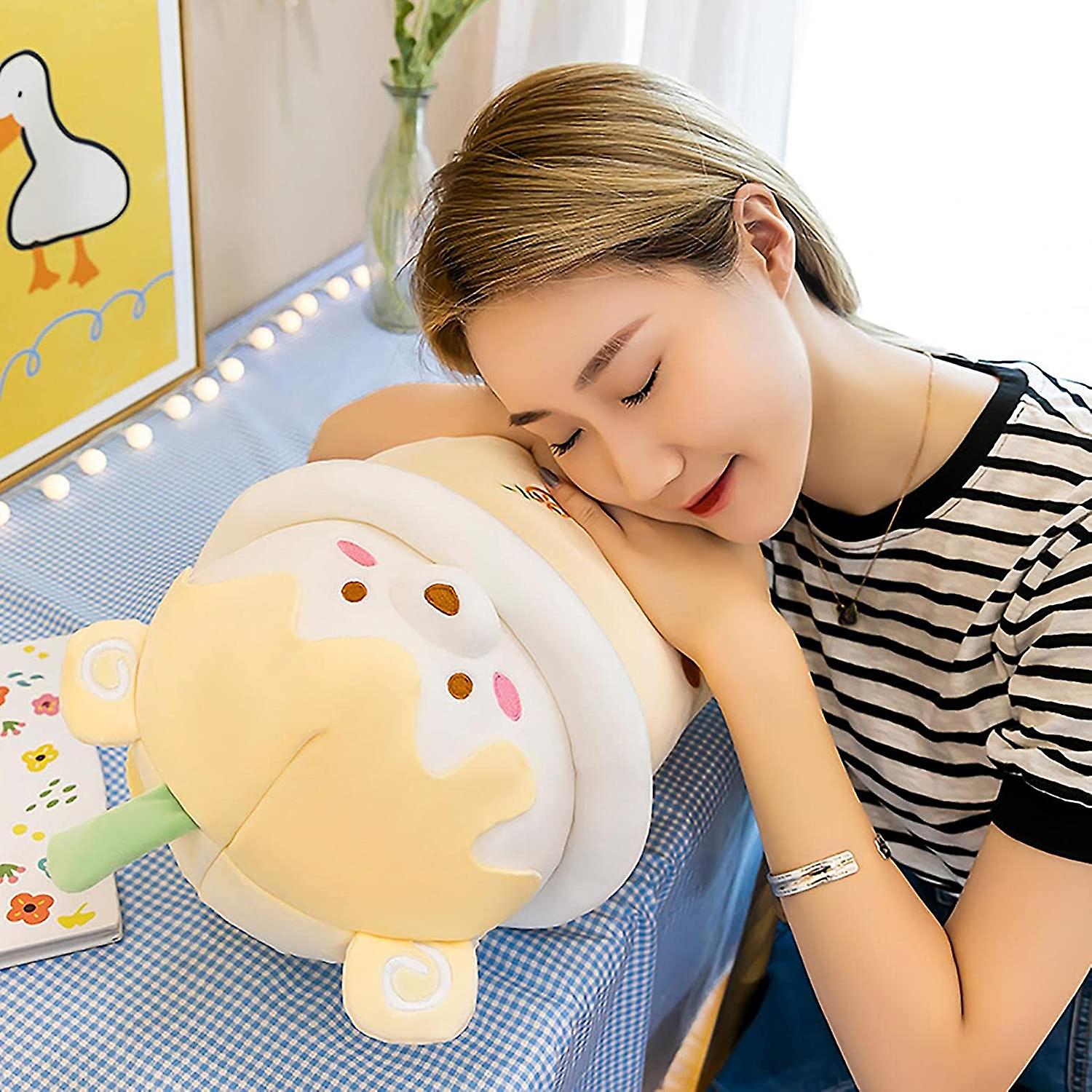 Bubble Tea Plush Pillow Cute Stuffed Bear Plushie Cylindrical Milk Tea ...