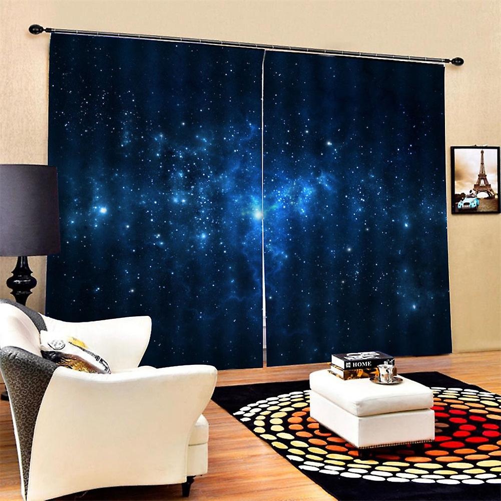 Blue Starry Sky Living Room Bedroom Window Blackout Full Shade Printing ...