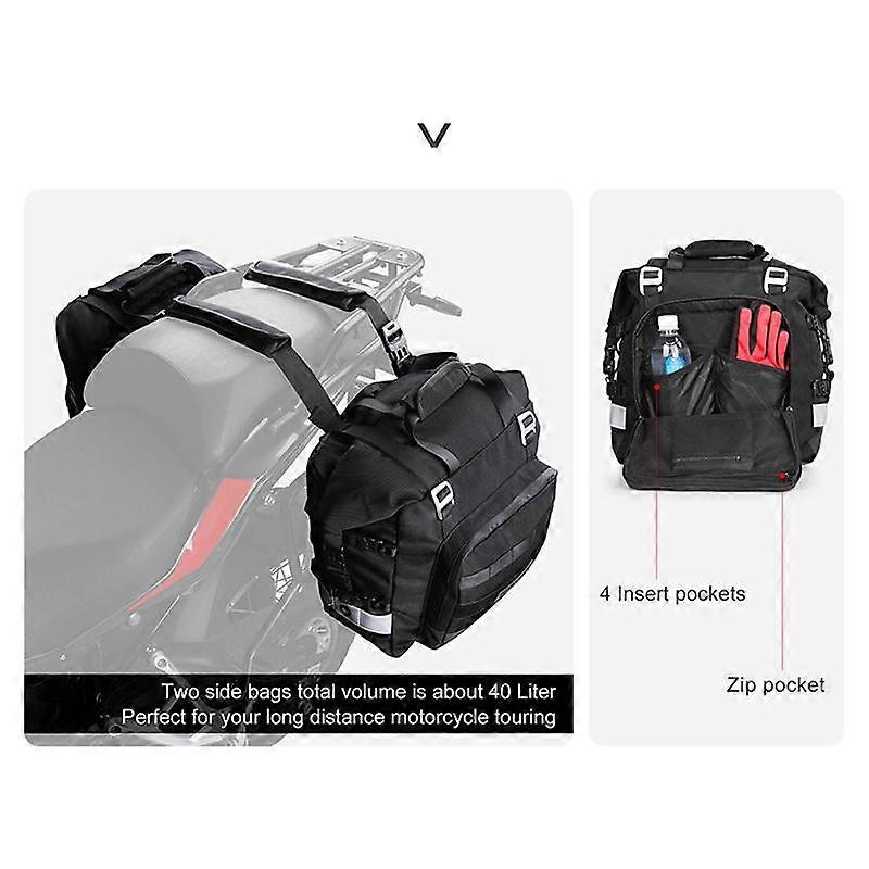 Rhinowalk Motorcycle Bag 20L Universal Side Saddle Bag with Removable ...