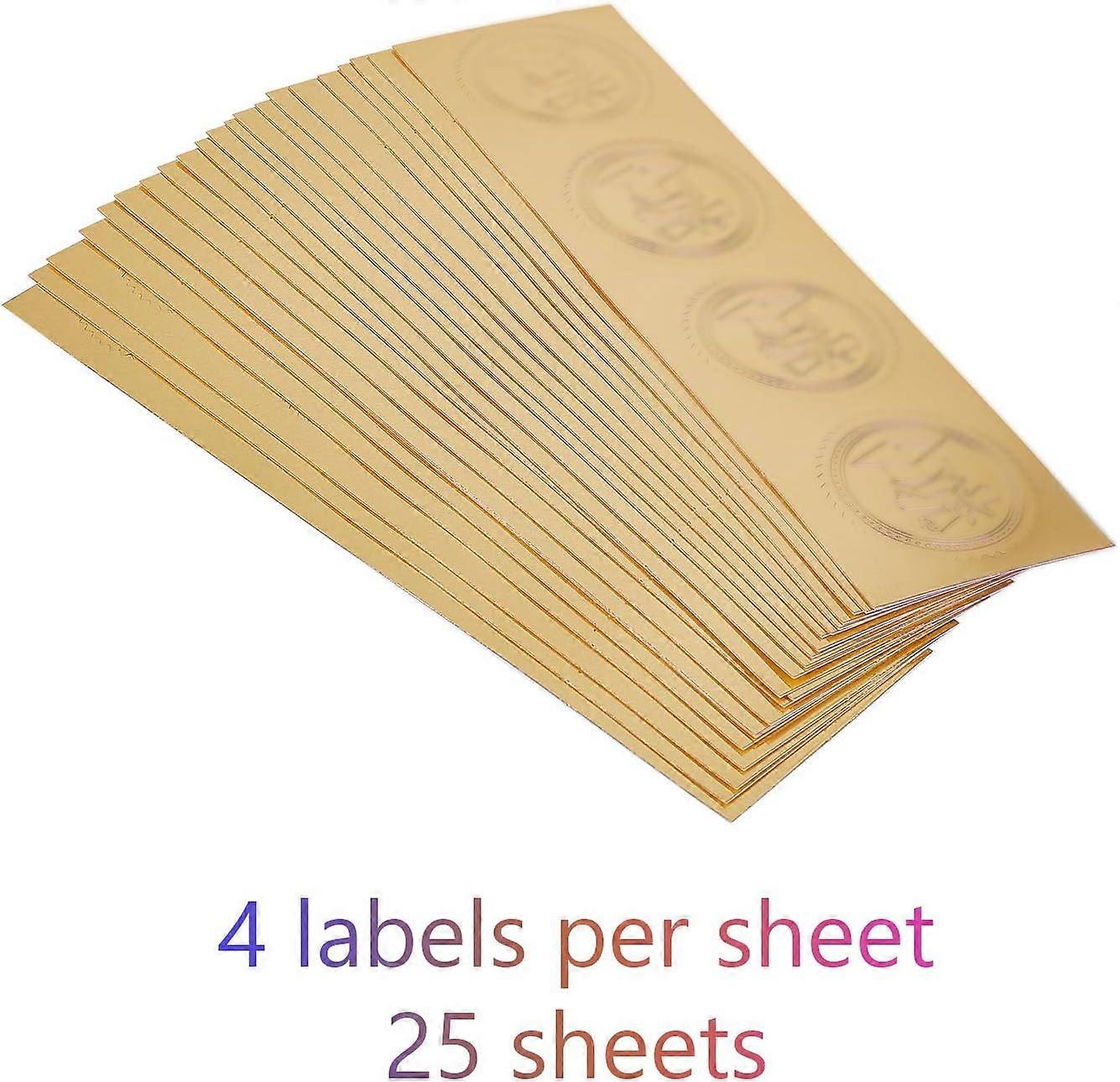 100pcs Gold Foil Certificate Seals Student of The Month Embossed Gold ...