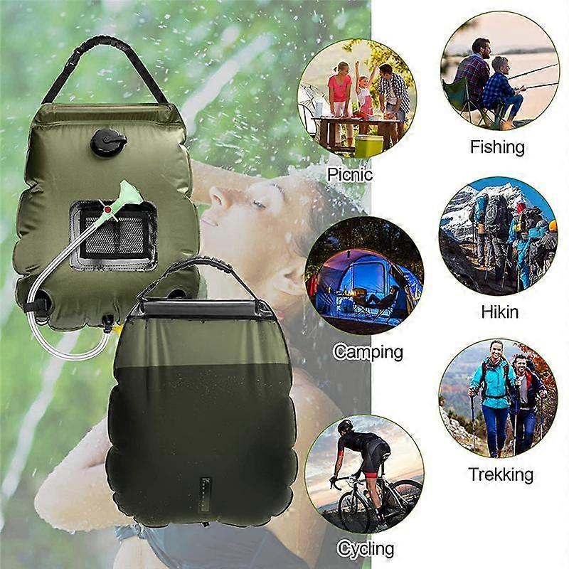 Outdoor 20L Water Bag Solar Heating Portable Shower Camping Hiking ...