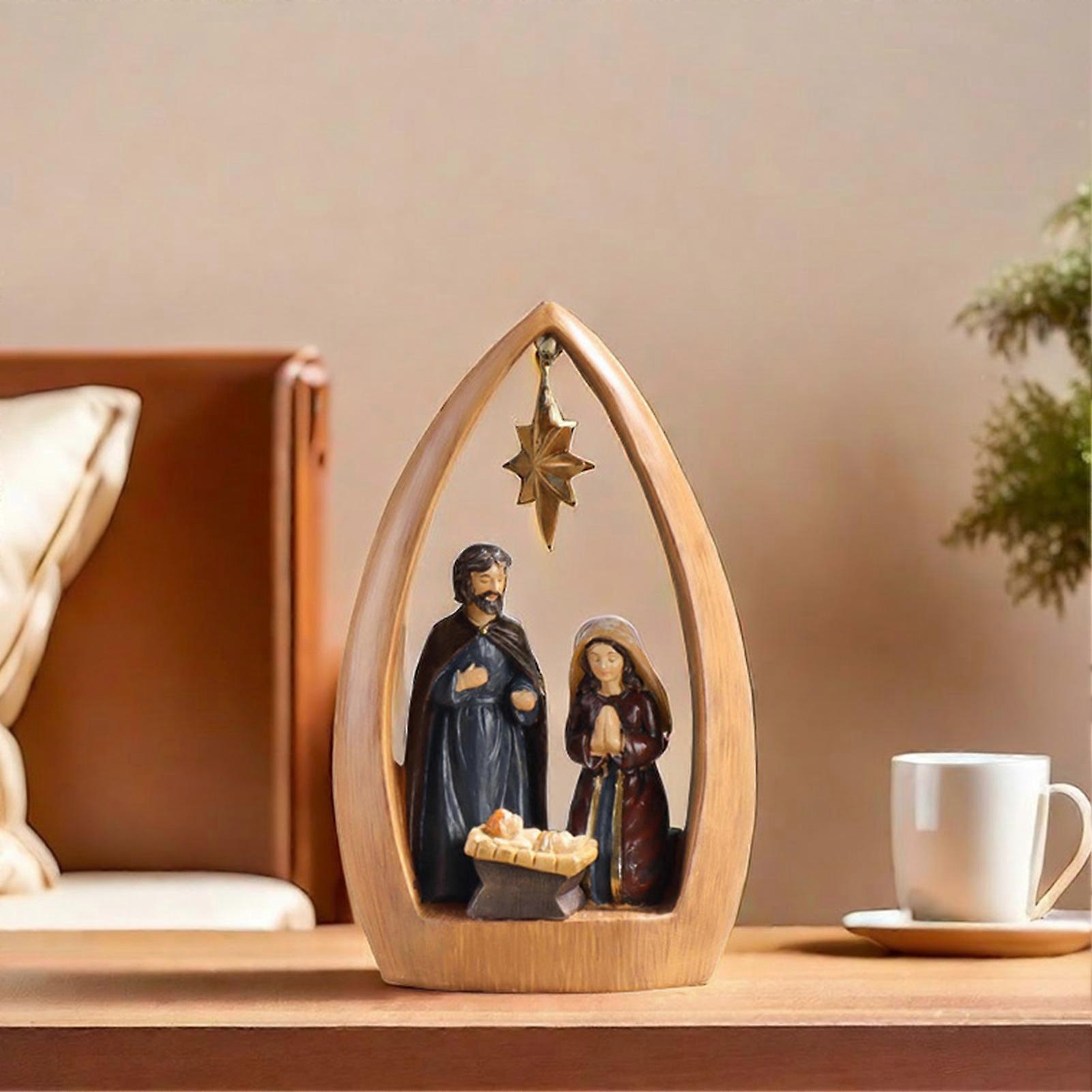 Holy Family Resin Figurine Nativity Advent Statue Joseph Virgin Mary ...