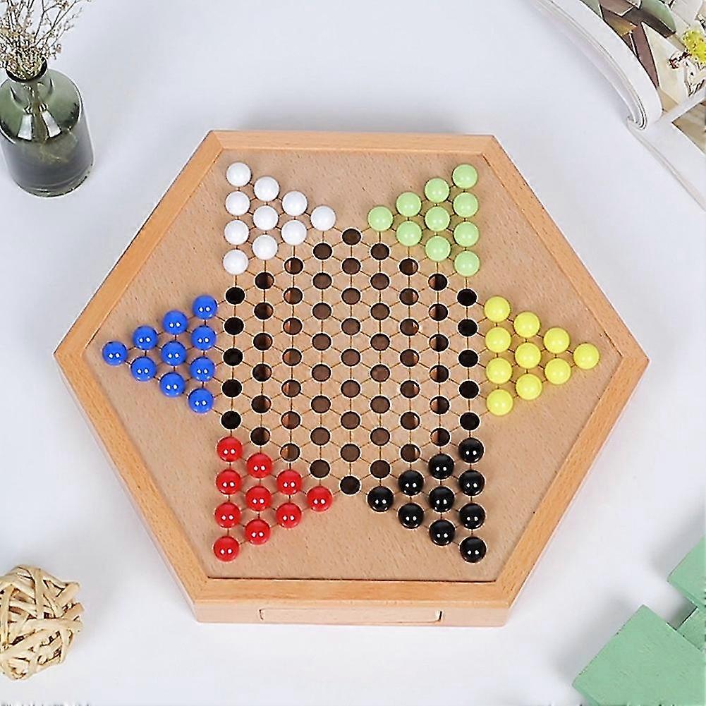 Hexagonal Drawer Beech Acrylic Checkers Children's Adult Puzzle Wooden ...