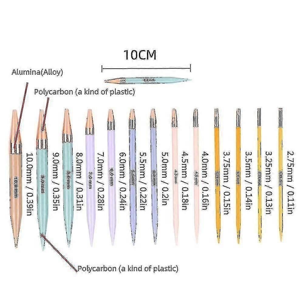 13 Pair Interchangeable Knitting Needles Set Circular Knitting Needles ...