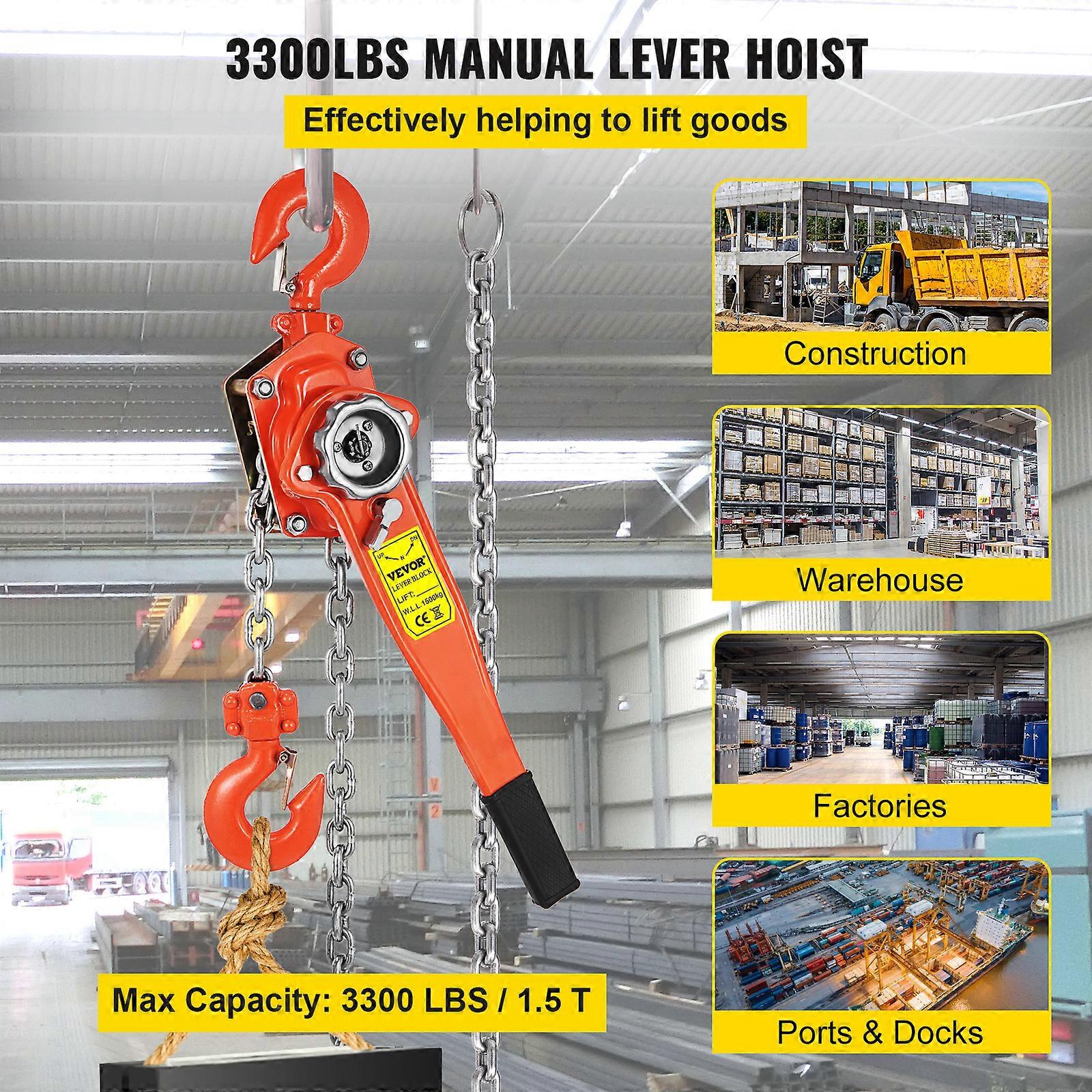 3T Lever Hoist Block Ratchet Chain Lever Lift 3M Industail Stock Lift ...