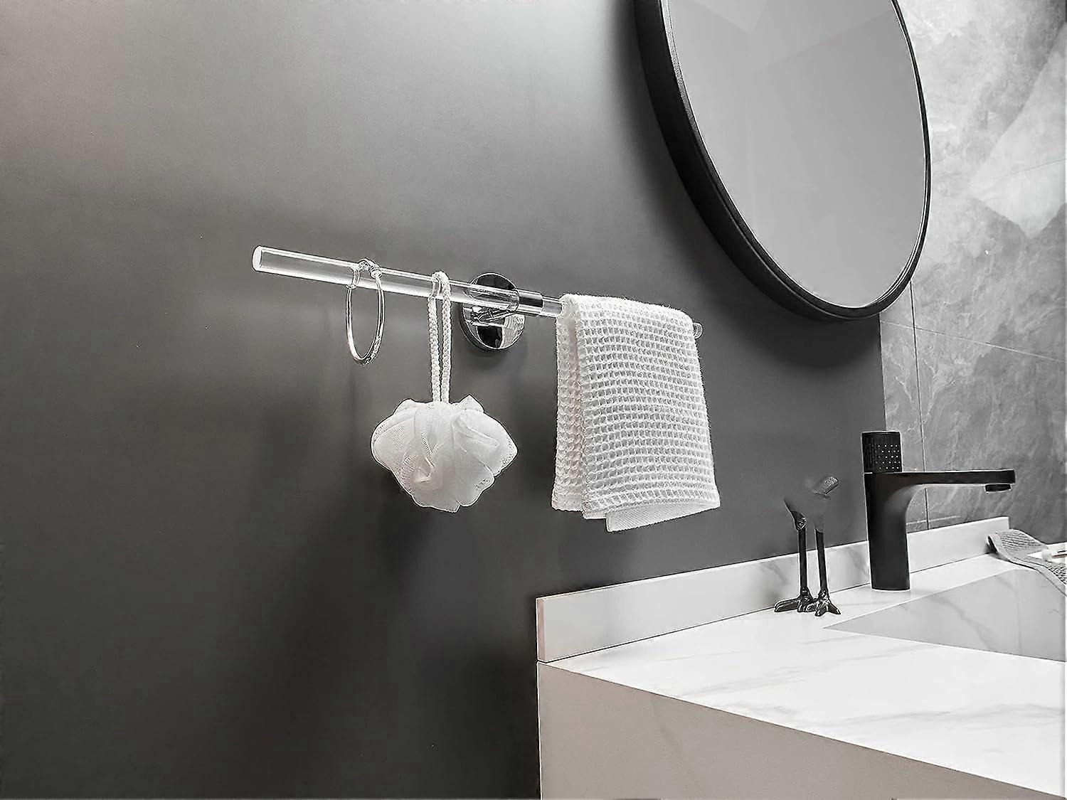 20" Towel Rack, Clear Acrylic Towel Rack with Stainless Steel Base ...
