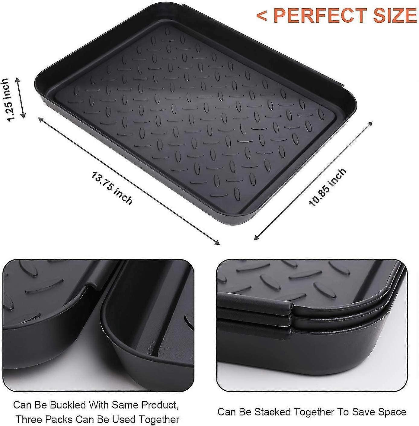 3pcs Boot Tray Heavy Duty Shoe Mat Trays, Tray,dog Bowl Or Bowl Mats ...