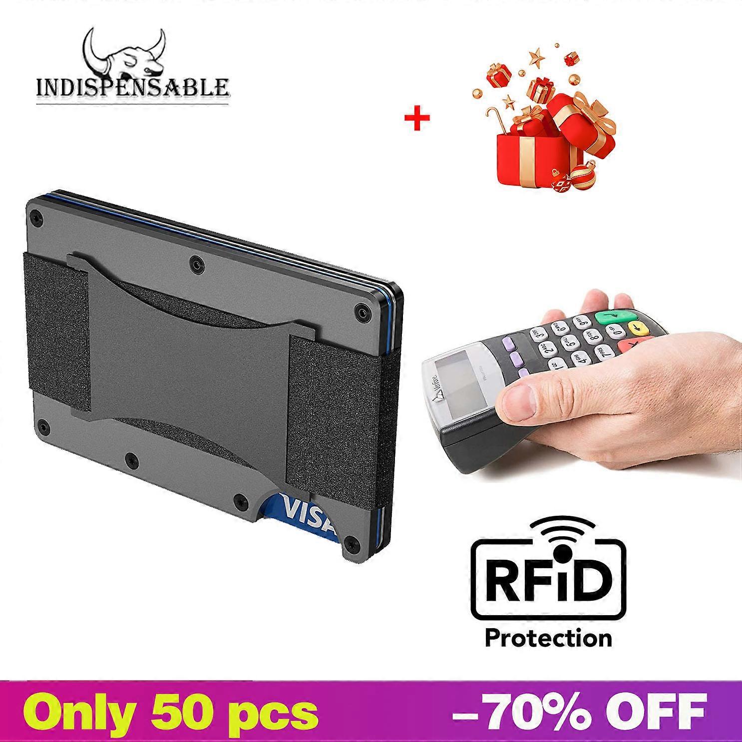 Mens Slim Wallets Smart Minimalist Thin Wallet Male Metal Carbon Fiber ...