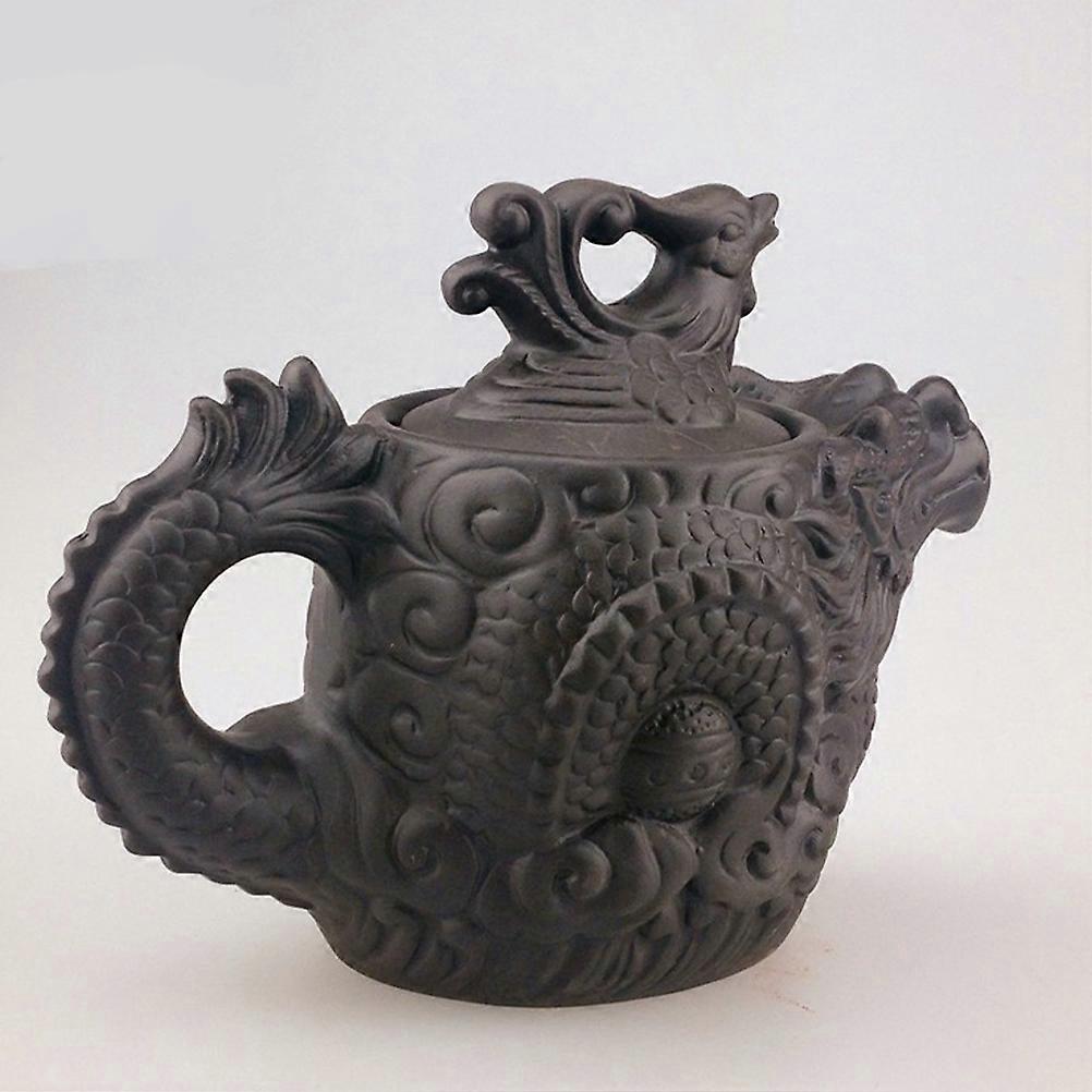 Clay Teapot Traditional Dragon Phoenix Teapot Large Capacity Tea Kettle ...