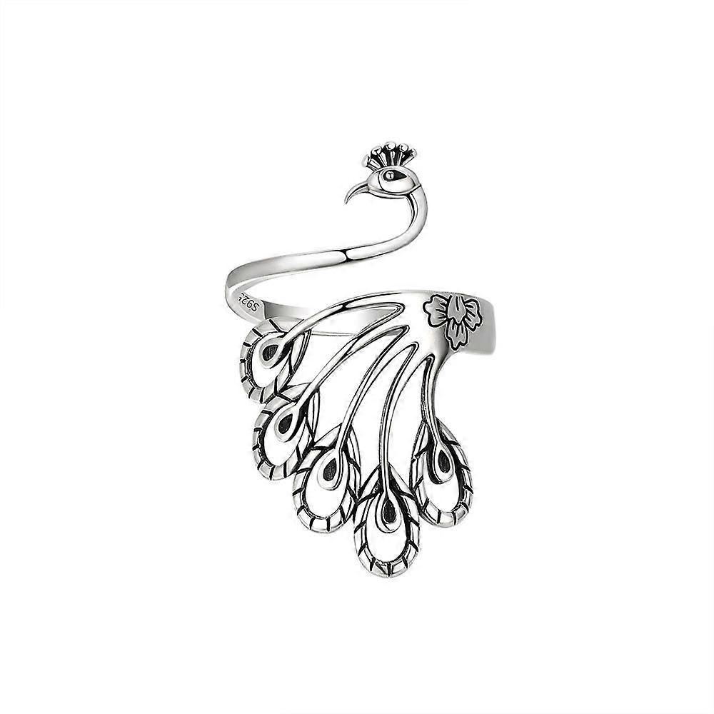 Vintage Peacock Ring Women Statement Ring Adjustable Animal Finger Ring for Women | Fruugo UK