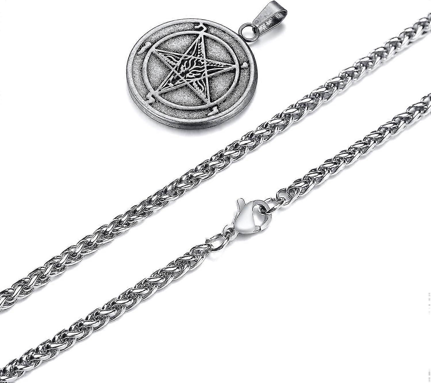 Satanic Necklace Sigil of Lucifer Necklace Pentagram Pentacle Necklace ...