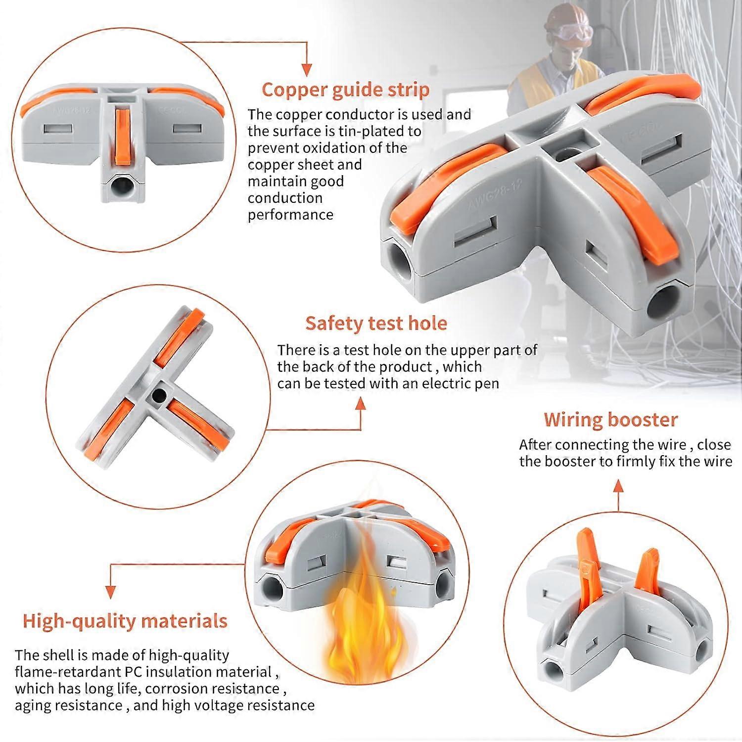 30 PCS Compact Wire Connectors, Electrical Connector Block, T ...