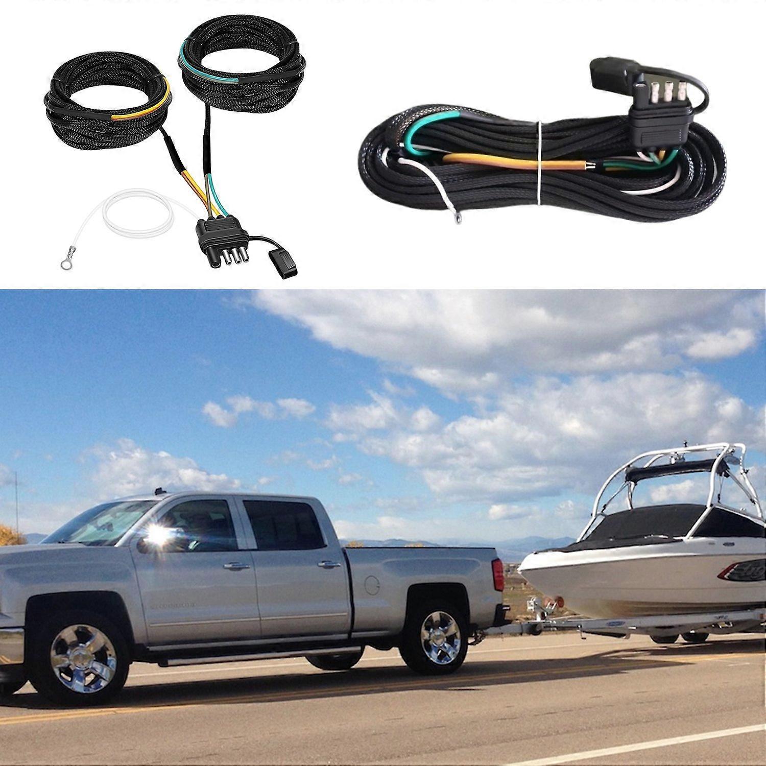 Boat RV 4 Pin 5 Wire Trailer Wiring Harness with Nylon Net Tube PVC ...