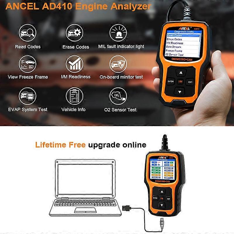 ANCEL AD410 OBD2 Car Universal Auto Diagnostic Scanner | Fruugo UK