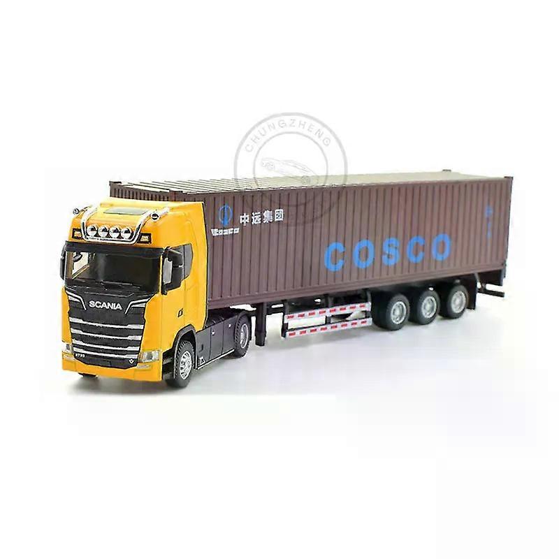 150 Large Diecast Alloy Truck Car Model Container Toy Simulation Pull ...