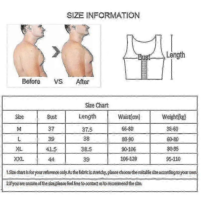 Men's Gynecomastia Compression Vest - Slimming Chest Shaper, Posture Support & Stomach Control ...