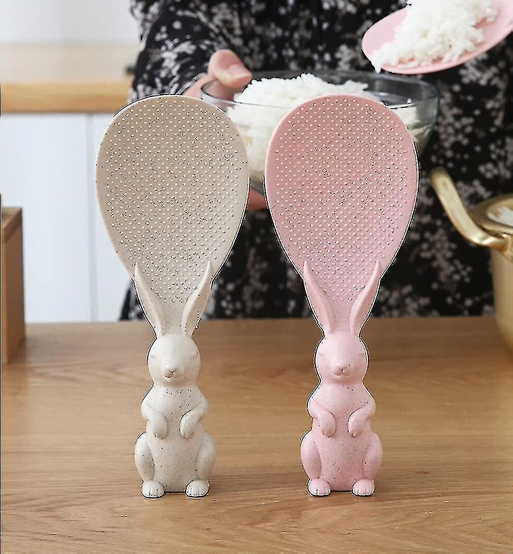 2pcs Creative Cute Cartoon Rabbit Non-stick Rice Spoon Household Rice ...