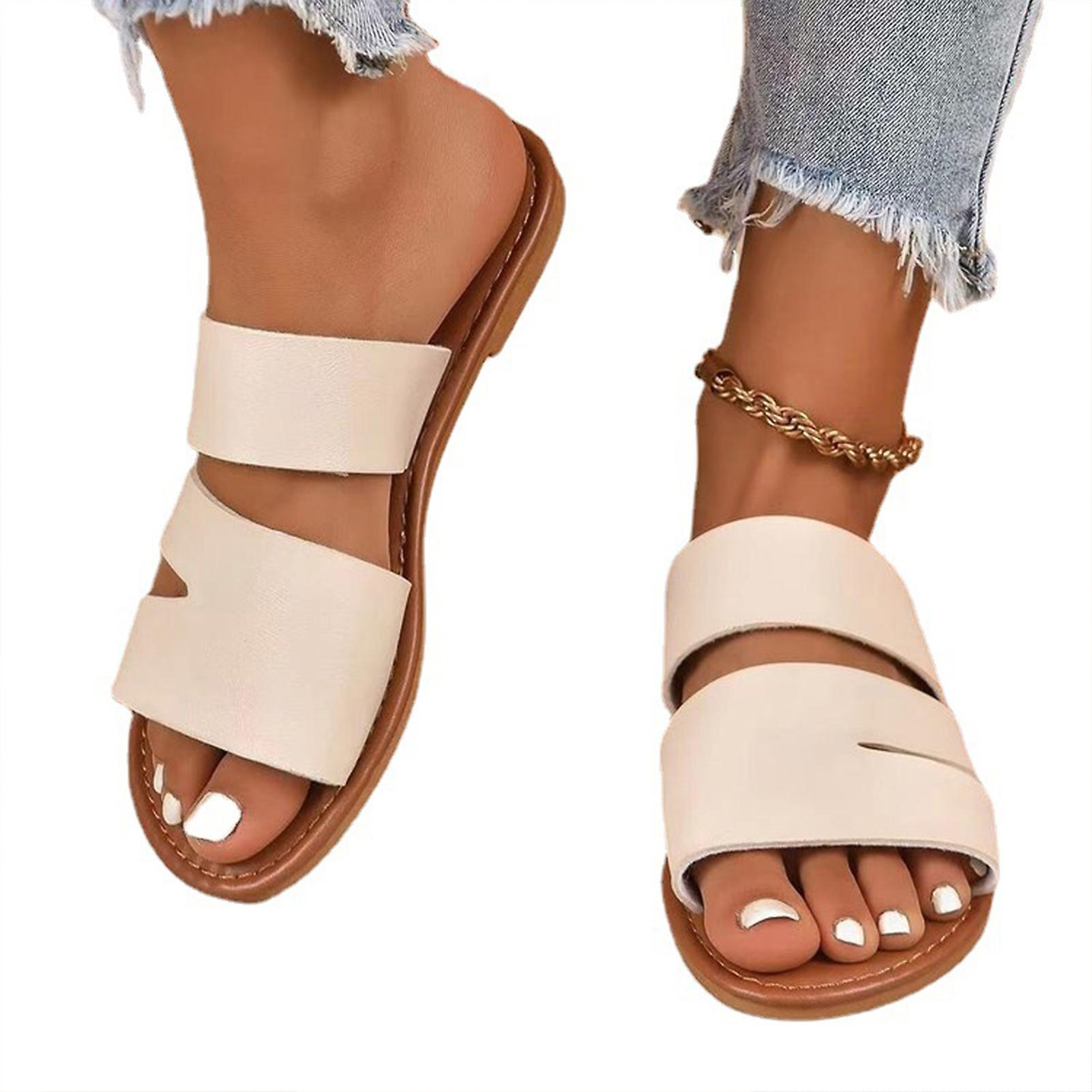 Women Open Toe Slide Sandals Thicken Sole Breathable Slipper Suitable ...